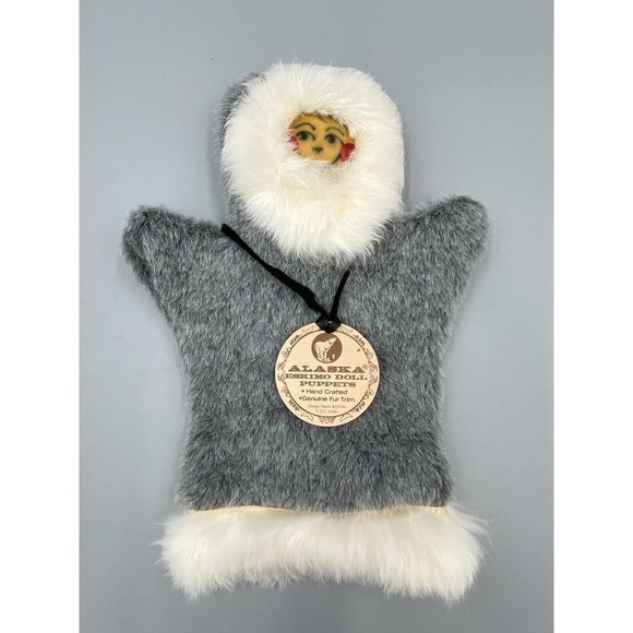 Alaska Eskimo Doll Puppets | Toys | Vintage 2 Genuine Fur Alaska Eskimo ...